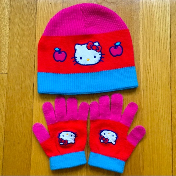 Sanrio | Accessories | Hello Kitty Scarf Hat And Gloves Set | Poshmark